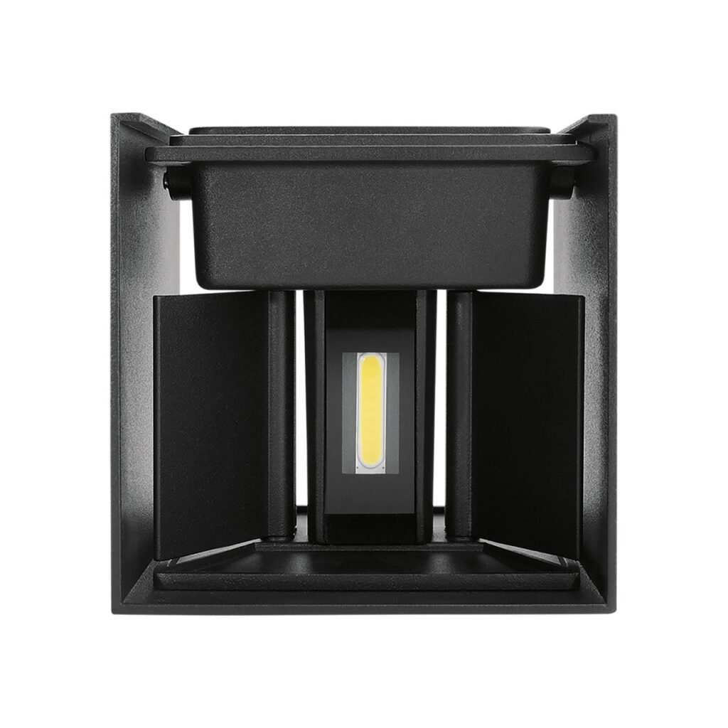 ADE-021-LUMINARIA LED PARED CUBO DOBLE DISPARO Y ANGULO AJUSTABLE NEGRO ...